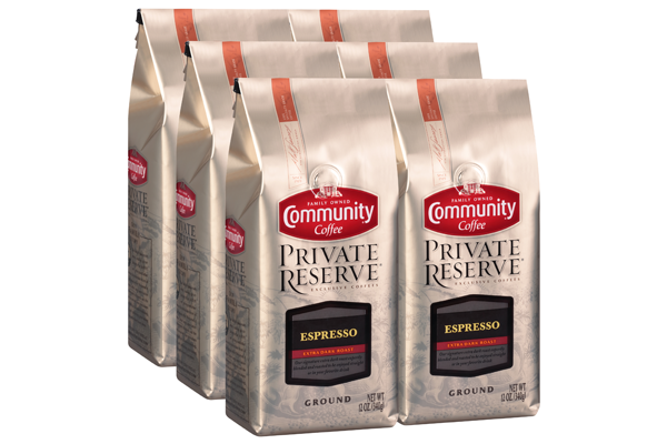 Espresso Roast Ground Coffee - 12 oz, 6 Pack | Community Coffee