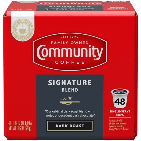 Signature Blend Dark Roast Coffee Pods 48 Count | Community Coffee