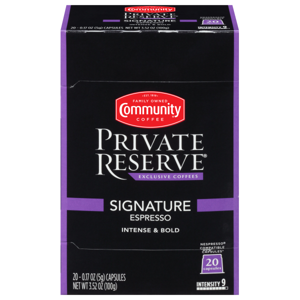 Signature Espresso Coffee Capsules - 20 Count | Community Coffee