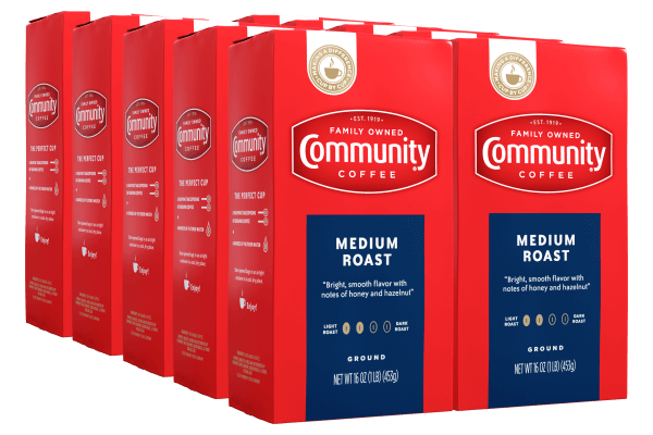 Medium Roast Ground Coffee 16 oz Pack of 10 | Community Coffee