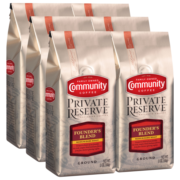 Founder's Blend Ground Coffee - 12 oz, 6 Pack | Community Coffee