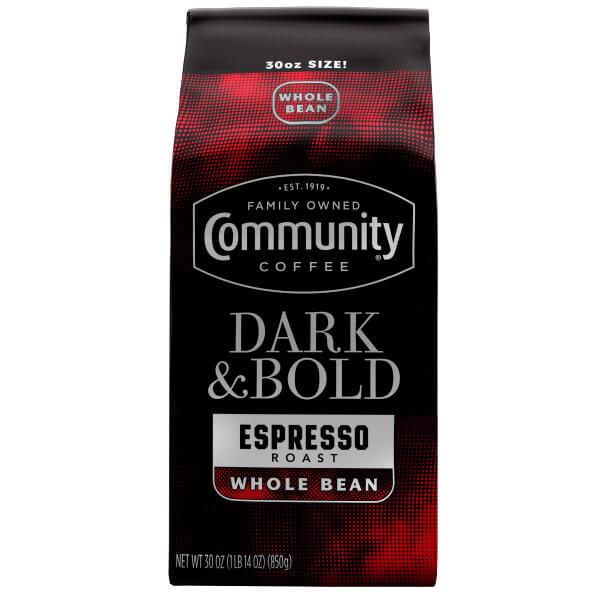 Dark & Bold Espresso Roast Whole Bean Coffee, 30oz | Community Coffee