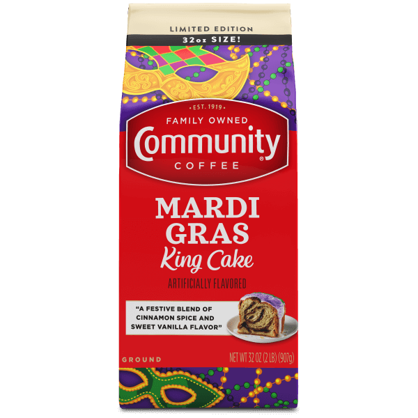 Community Coffee - 32 oz. Ground Mardi Gras King Cake